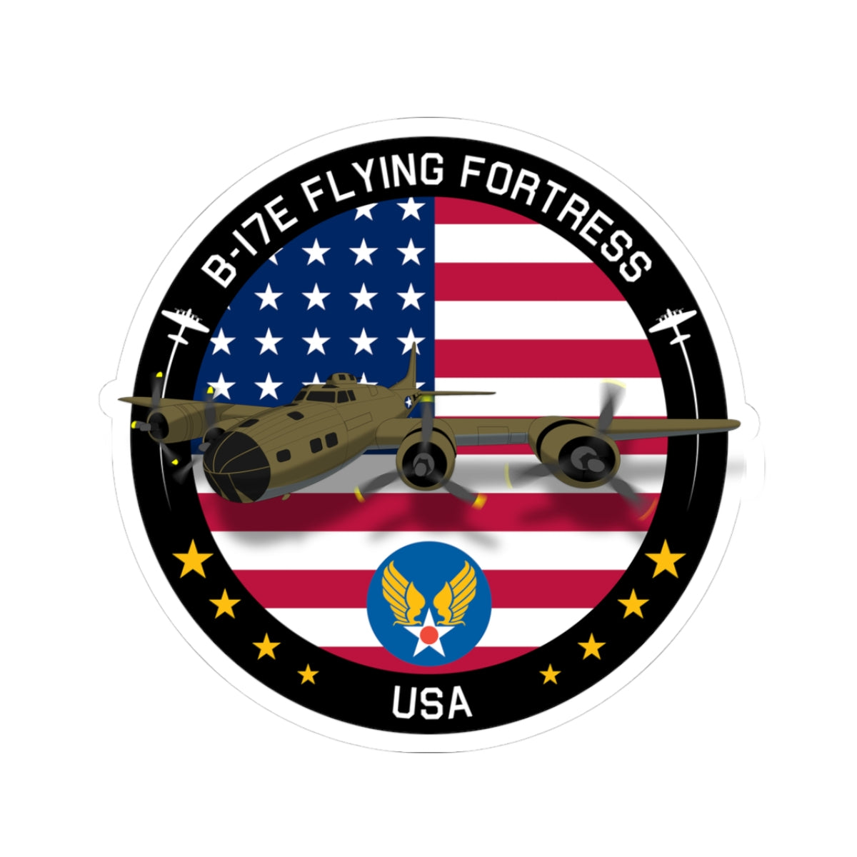 B-17 Flying Fortress Kiss-Cut Stickers - Vintage Military Decor for Ai ...